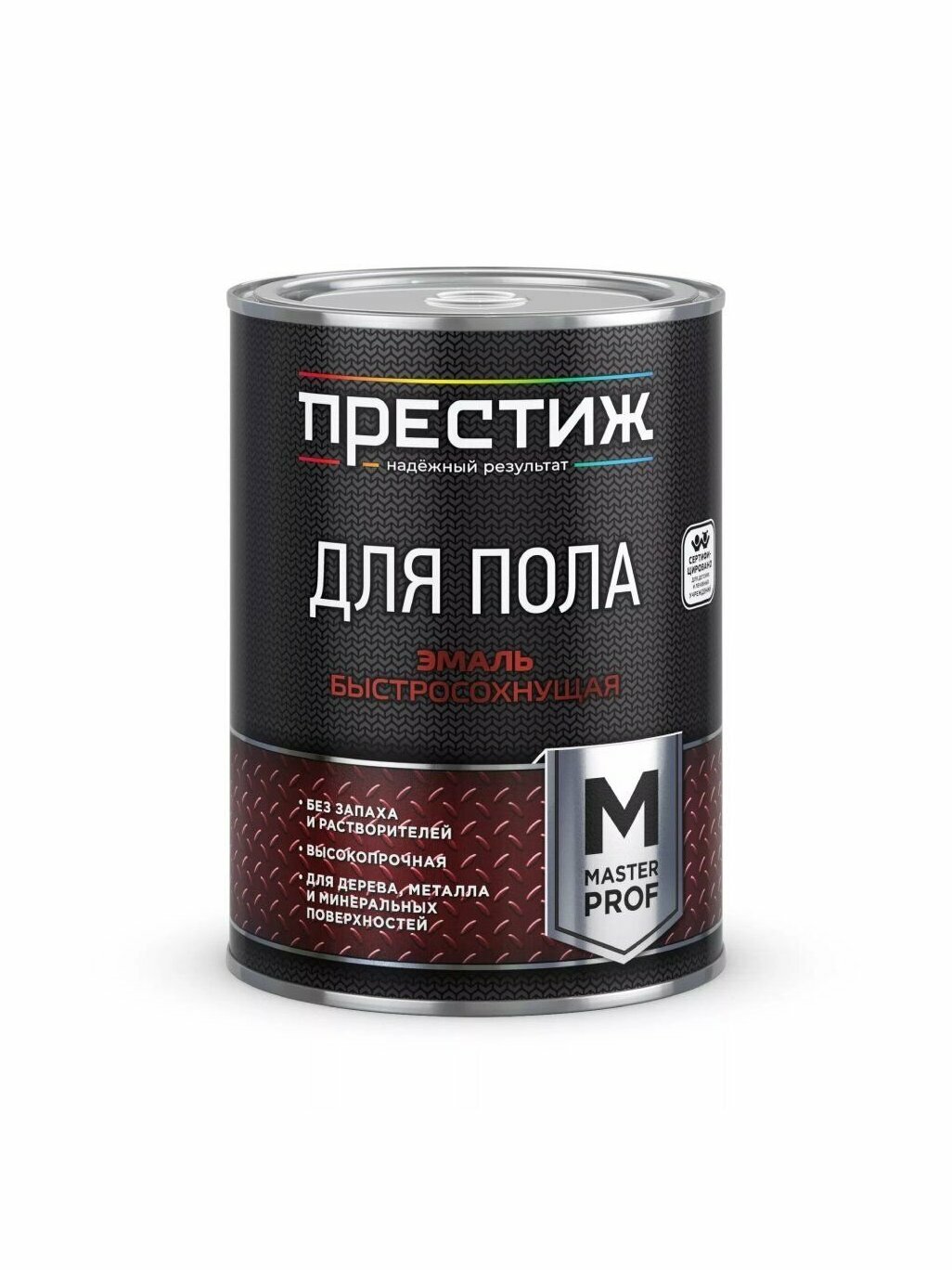 Эмаль для пола Престиж Мастер акриловая быстросохнущая полуглянцевая серая 0.9 кг для внутренних и наружных работ