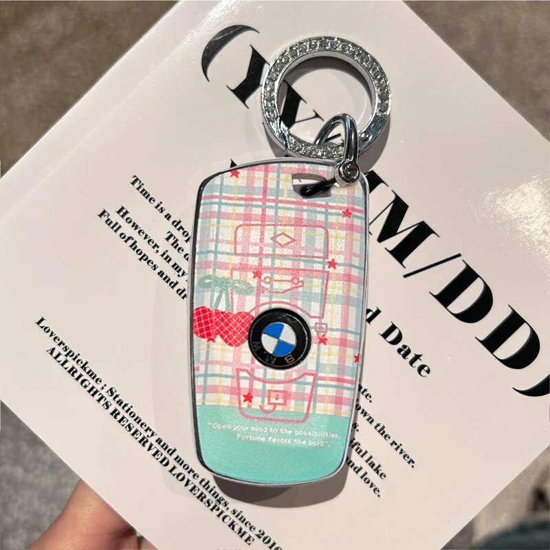 BMW Ключевой чехол A Style с ягодным узором серебряное бусинка кольцо подходит для BMW 3/5/X3/X5/X1/i3/1/7 Серии