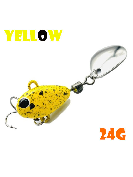 Блесна Тейл-Спиннер для рыбалки Uf-Studio Hurricane 24g #Yellow