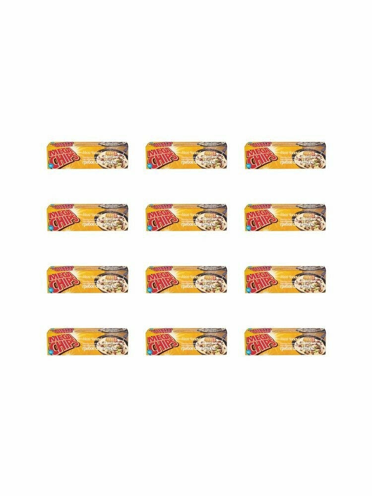 Mega Chips Чипсы-пластины картофельные с грибами и сметаной, 100 г, 12 шт