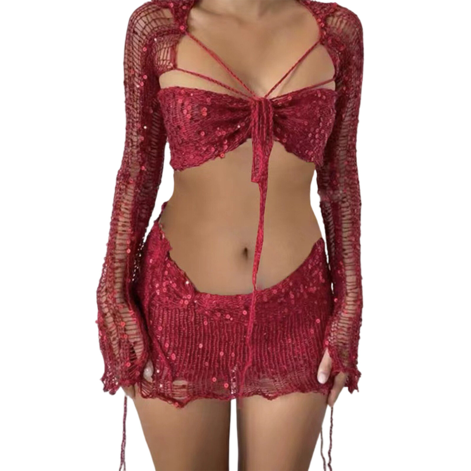 Стильные женские сверкающие блестки Loungewear пляж трубки