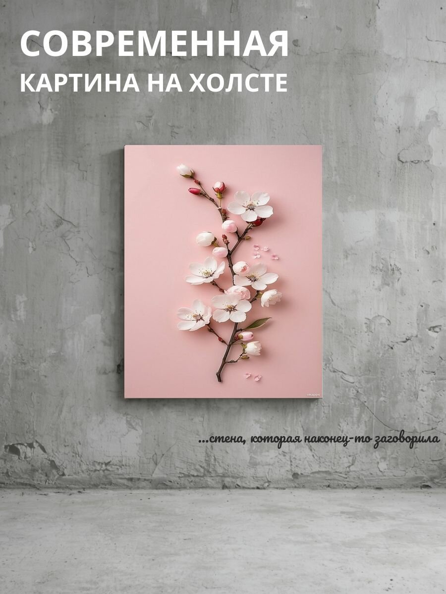 Картина на холсте Ветви сакуры 20x30 см