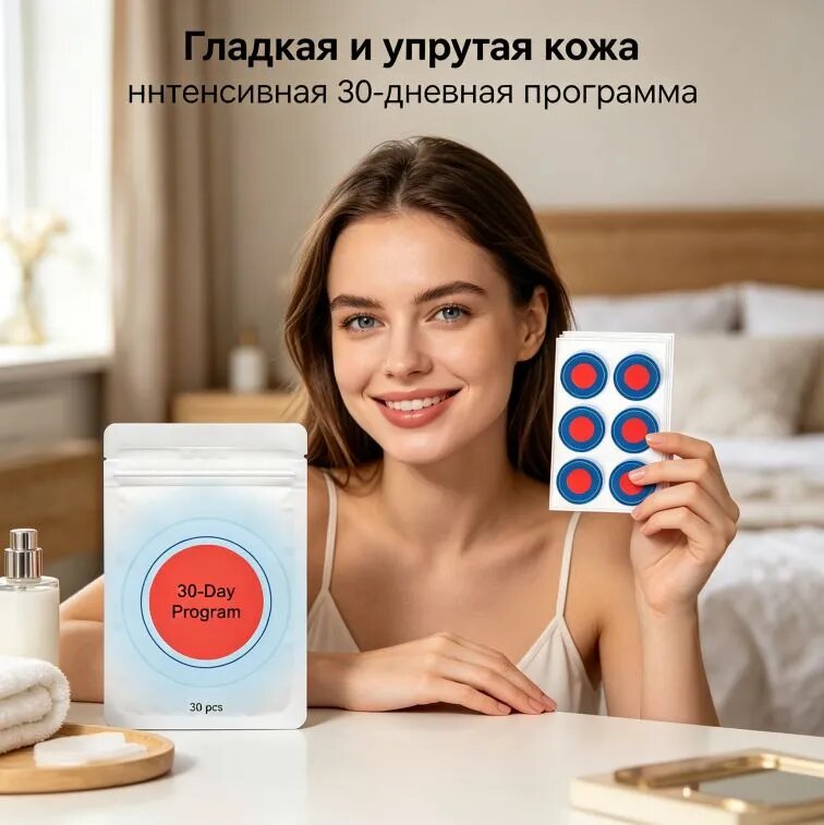 30-day program hydrogel eye patch набор патчей для глаз с 10000ppm коллагена против морщин и отечности