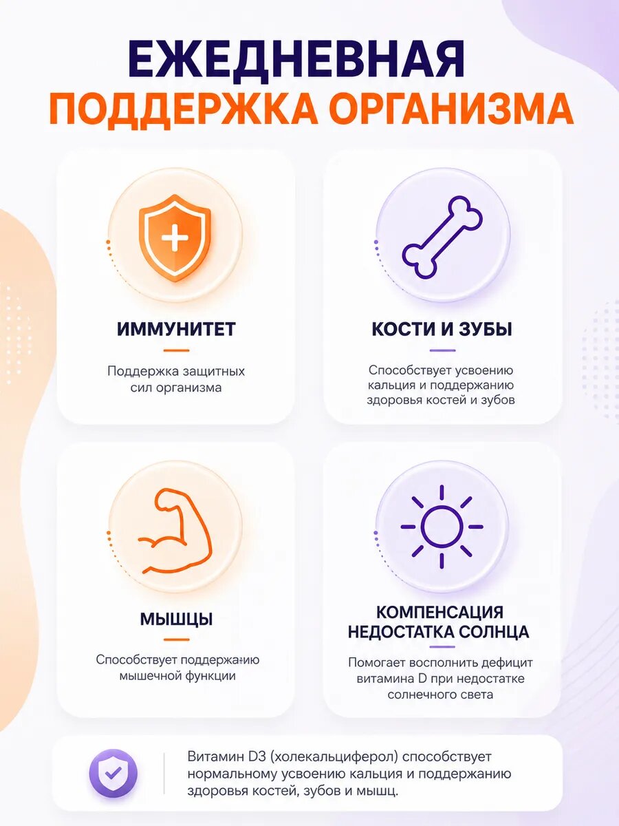 Витамин D3 2000 МЕ NOW, 120 капсул. Холекальциферол в капсулах 50 мкг — фото 1
