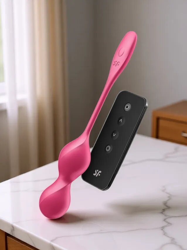 Вагинальные шарики с вибрацией Satisfyer Love Birds App, с пультом ДУ, красный, 22,2 см