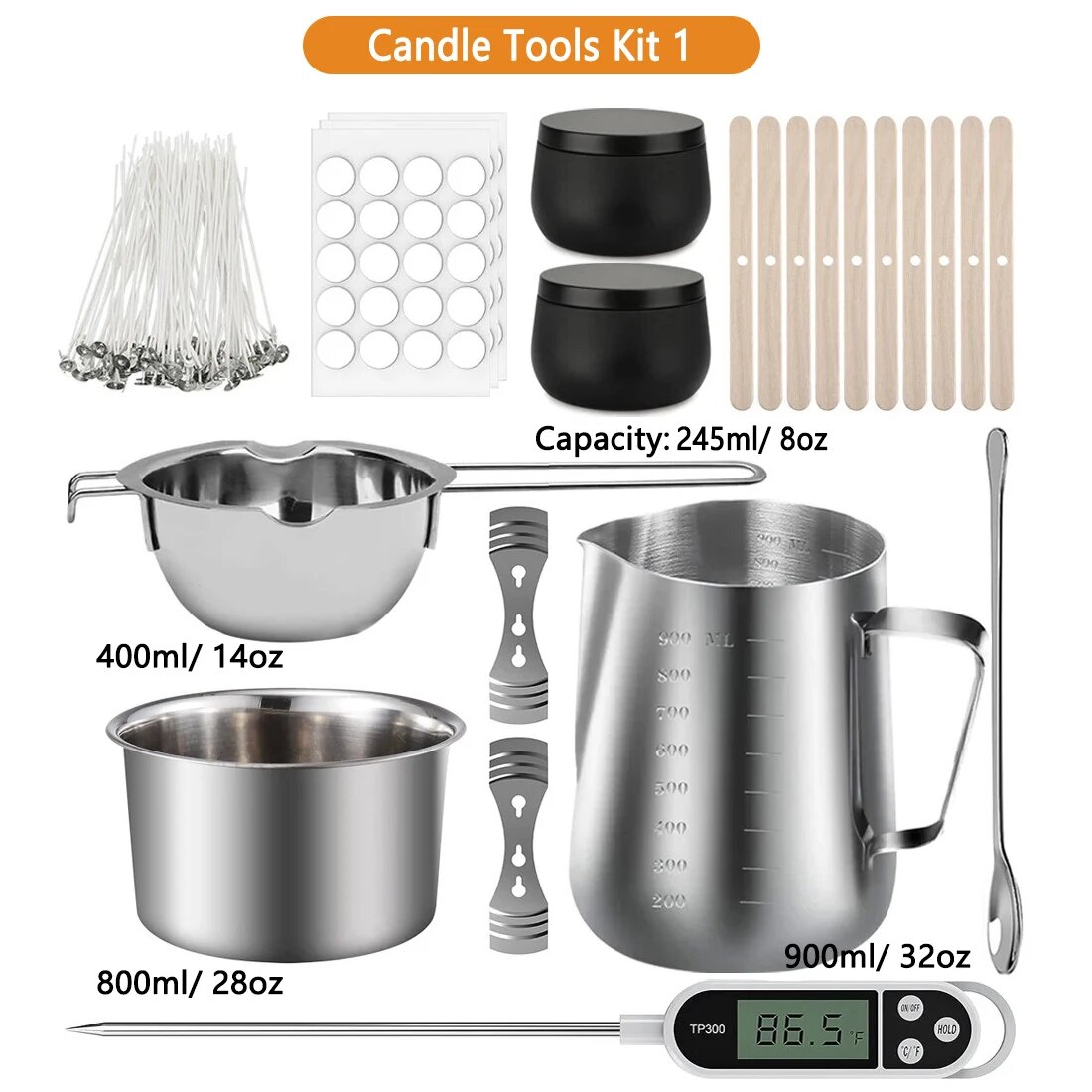 Набор для изготовления ароматических свечей Gemos Complete DIY Candle Tools Kit 1