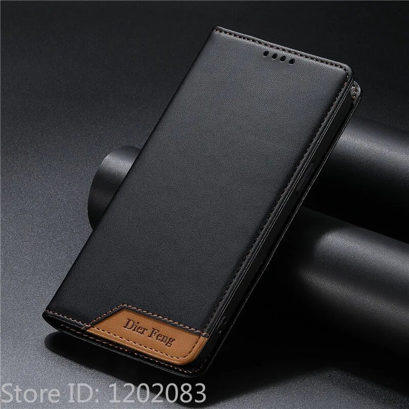 Чехол-книжка из кожи для OPPO Reno 15 15F 14 14F 13 13F 12 12F 11F 10 8T ОПО Рено15, Черный, черный