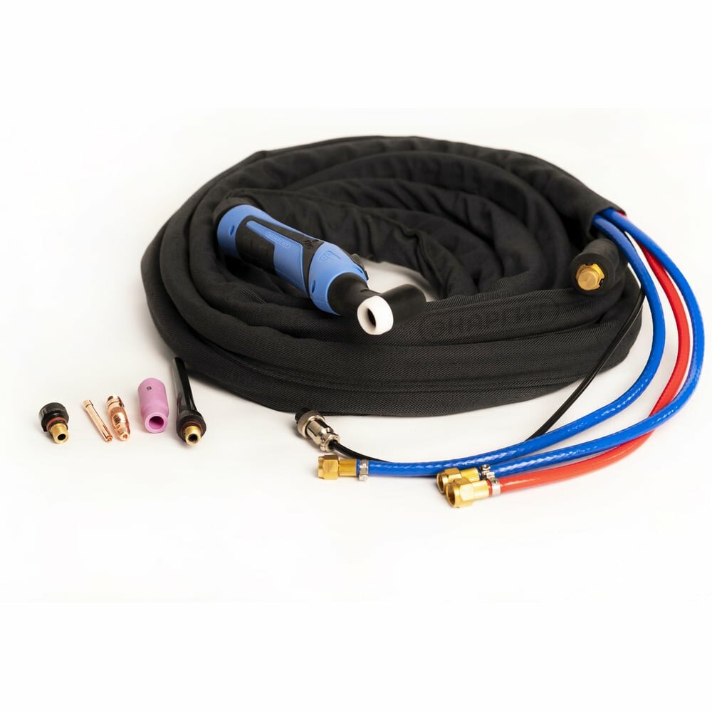 Горелка TIG WP 18FX (8 м, M12x1,0+2 pin, вилка 35-50, водяное охлаждение, AC250А/DC350A, 0.5-4.0 мм) энаргит WP18FX-8-M12-2P-3550