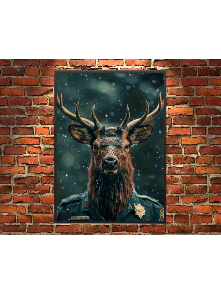 Животное-полицейский с лосиной фермы 3, Плакат 30x42см