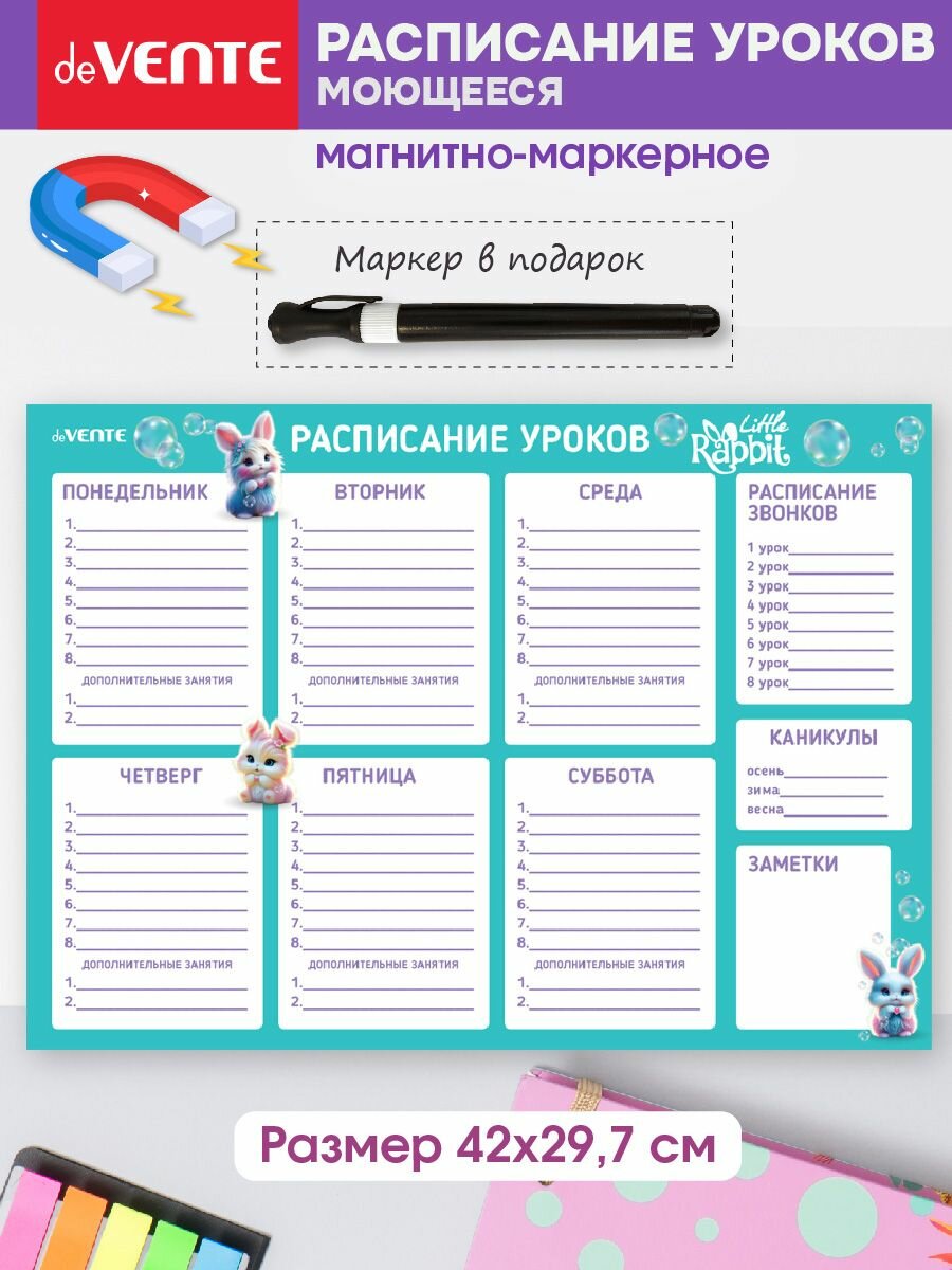 Расписание уроков моющееся