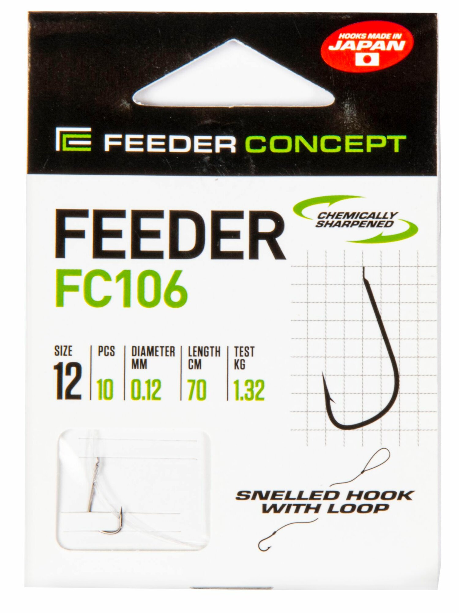 Крючки с поводком FEEDER CONCEPT FEEDER #12/0,12мм/10 шт