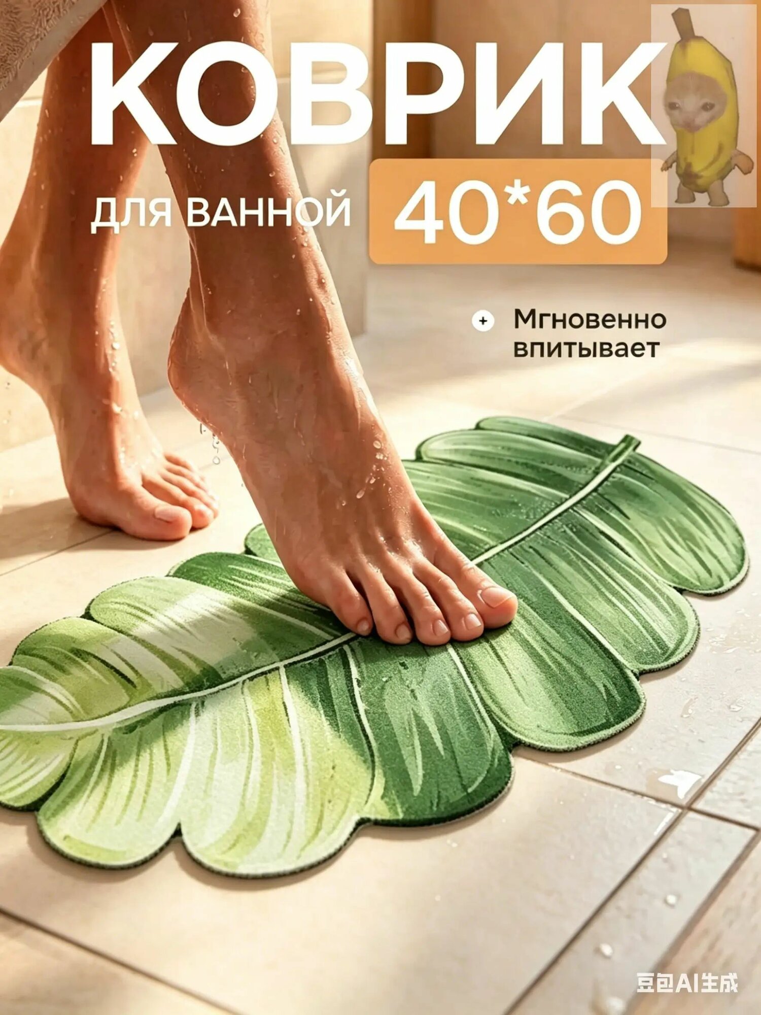 Коврик набор для ванной и туалета 40x60 см цветы синий
