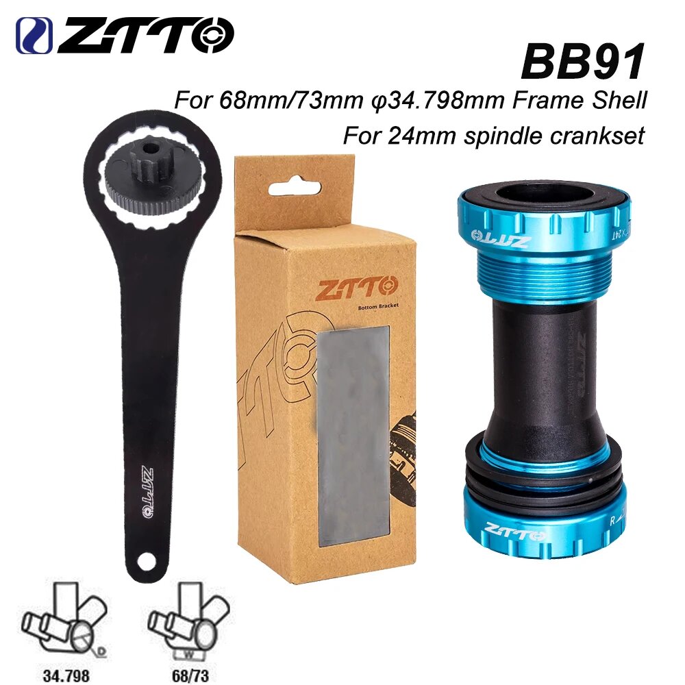 ZTTO Каретка BSA68/73 черная алюминиевый Черный, BB91 Blue-tool
