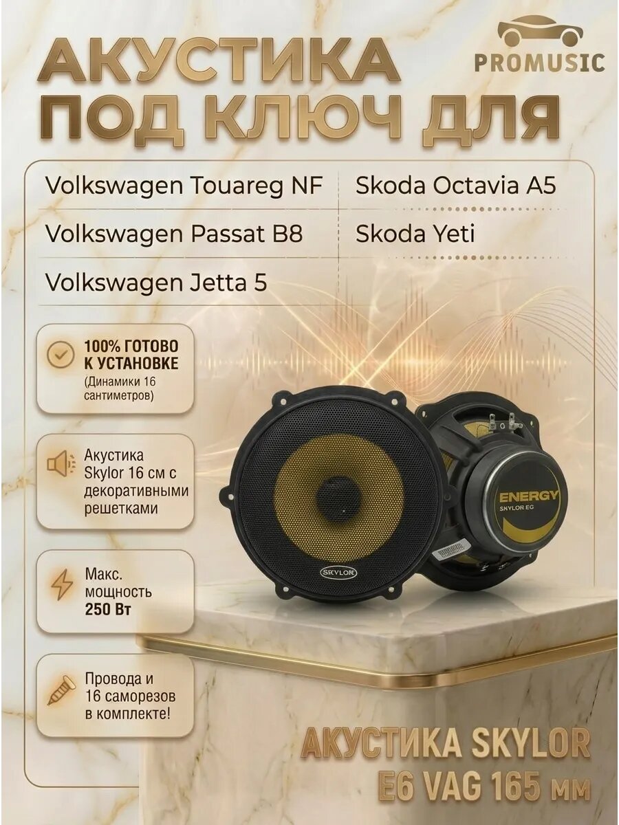 Акустика под ключ 16см Skylor E6 для Vag