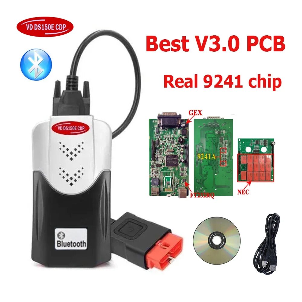Лучший чип V3.0 Pcb 9241 BLUETOOTH 2021.11 Keygen, новый VCI 2021.11 NEW keygen, V3.0 new shell BT