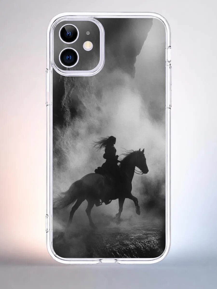 Чехол iPhone 11 всадница в тумане силиконовый прозрачный