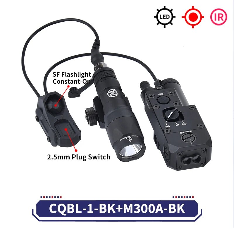WADSN CQBL-1-BK+M300A-BK Фонарь с лазером, черный, IR