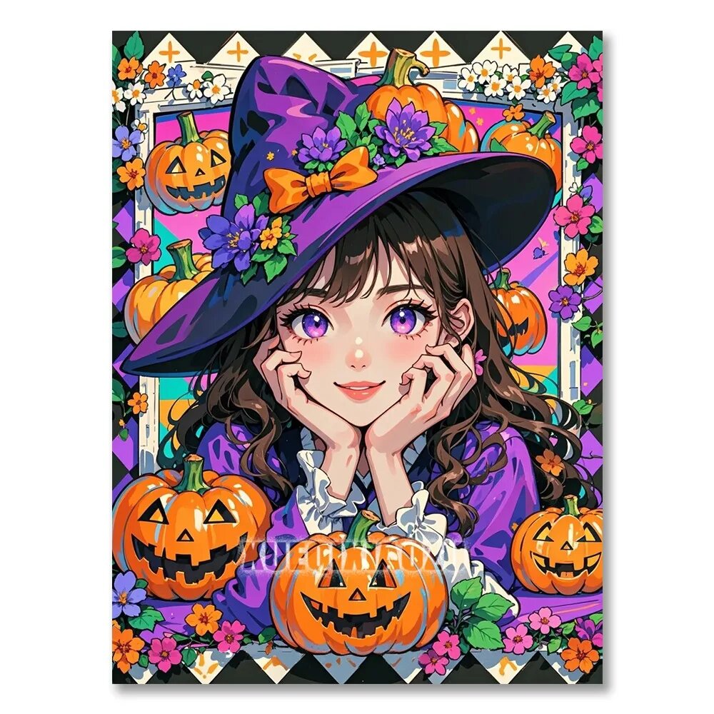 Алмазная живопись XUEQIXIAOZU Тыква Мультфильм 30x40cm-AB Square, WE3333