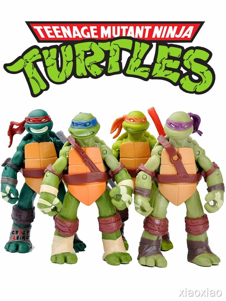 Набор фигурок "Черепашки ниндзя" с оружием 4 персонажа TEENAGE MUTANT NINJA TURTLES для детей 3+
