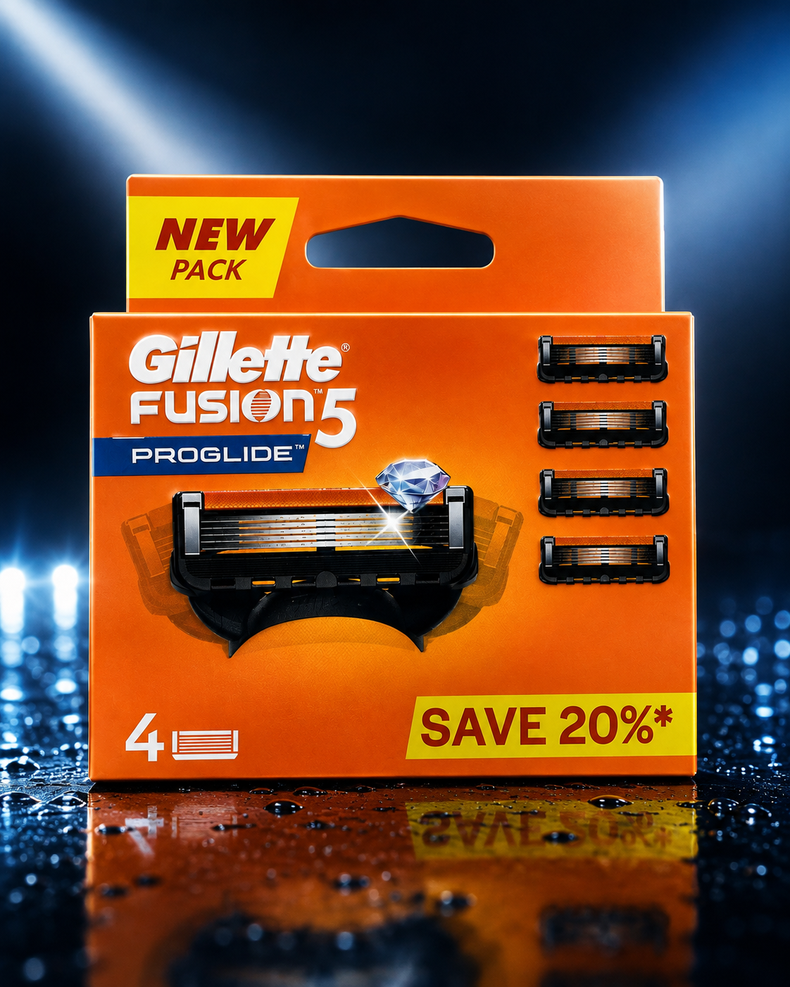 Сменные кассеты для бритья, Gillette Fusion5 proglide 4 кассеты, мужские