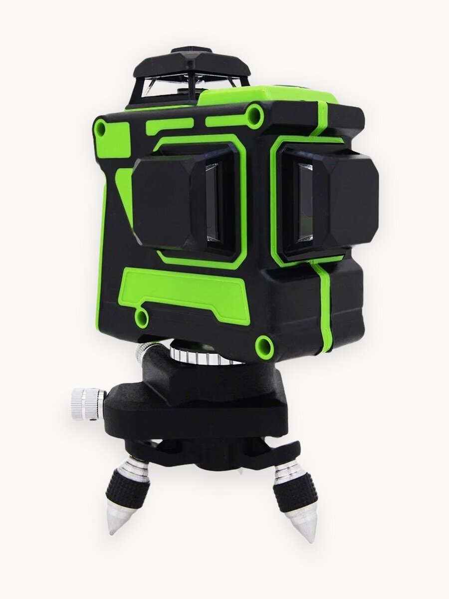 Лазерный уровень/нивелир Hilda 3D 12 линий зеленый луч Хилда 360 градусов, без магнитного крепления со штативом