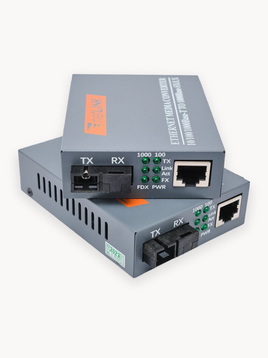 Медиаконвертеры оптические 1000 Мбитс HTB-GS-03 A/B комплект из 2 шт.