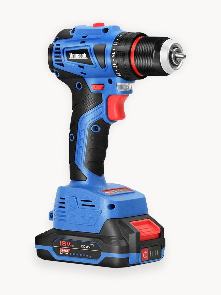 Аккумуляторный бесщеточный шуруповерт VNIISSOK V-18 (в кейсе)