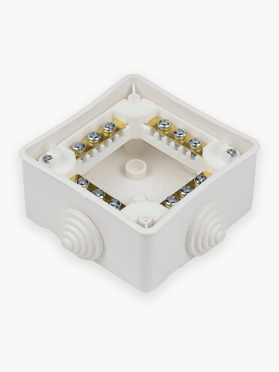 Коробка Bylectrica с клеммными колодками для открытой проводки IP44 80мм х 80 мм х41,5 мм, КМ-222