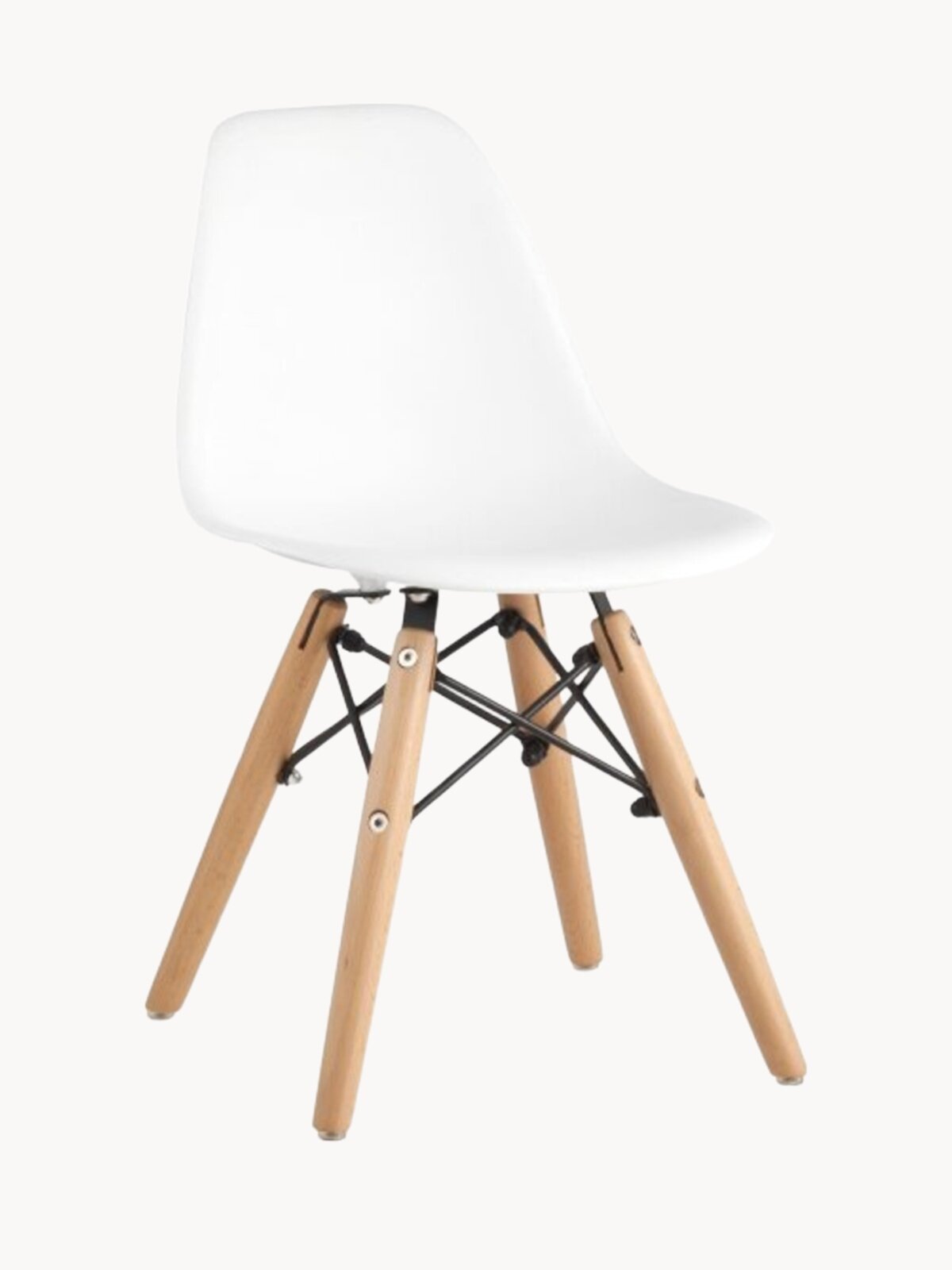 Стул обеденный Stool Group Eames DSW маленький белый с ножками из дерева