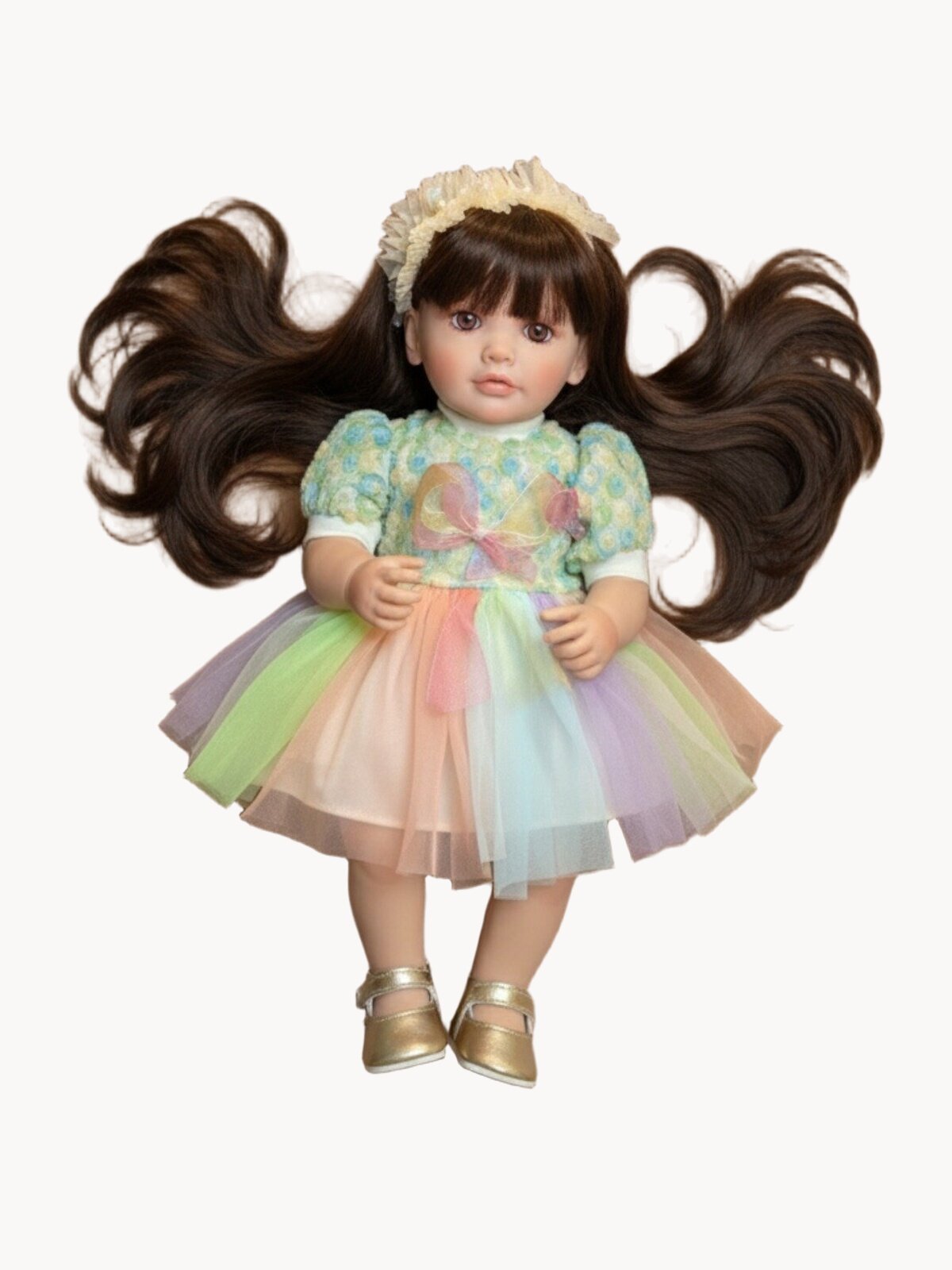 Интерактивная кукла Reborn с пультом управления, говорящая, реалистичная, 55см. Подарок для девочки.