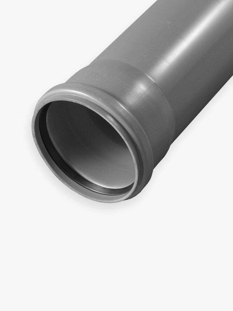 Труба PP-H с раструбом серая BASE Дн 110х2,7 б/нап L=0,5м в/к VALFEX 201100050