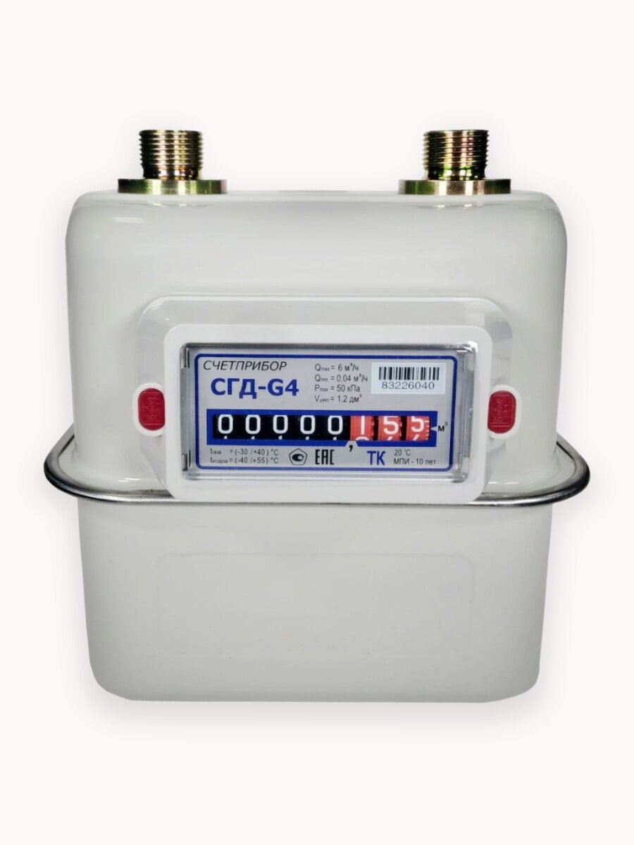 Счетчик газа СГД-G4 ТК с термокоррекцией (вход газа левый -->, 110мм, резьба 1 1/4" (дюйм с четвертью) )