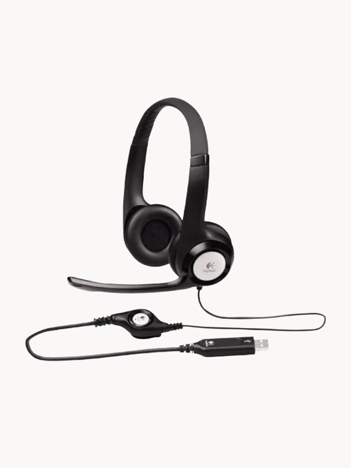 Компьютерная гарнитура наушники Logitech Stereo Headset H390, черный