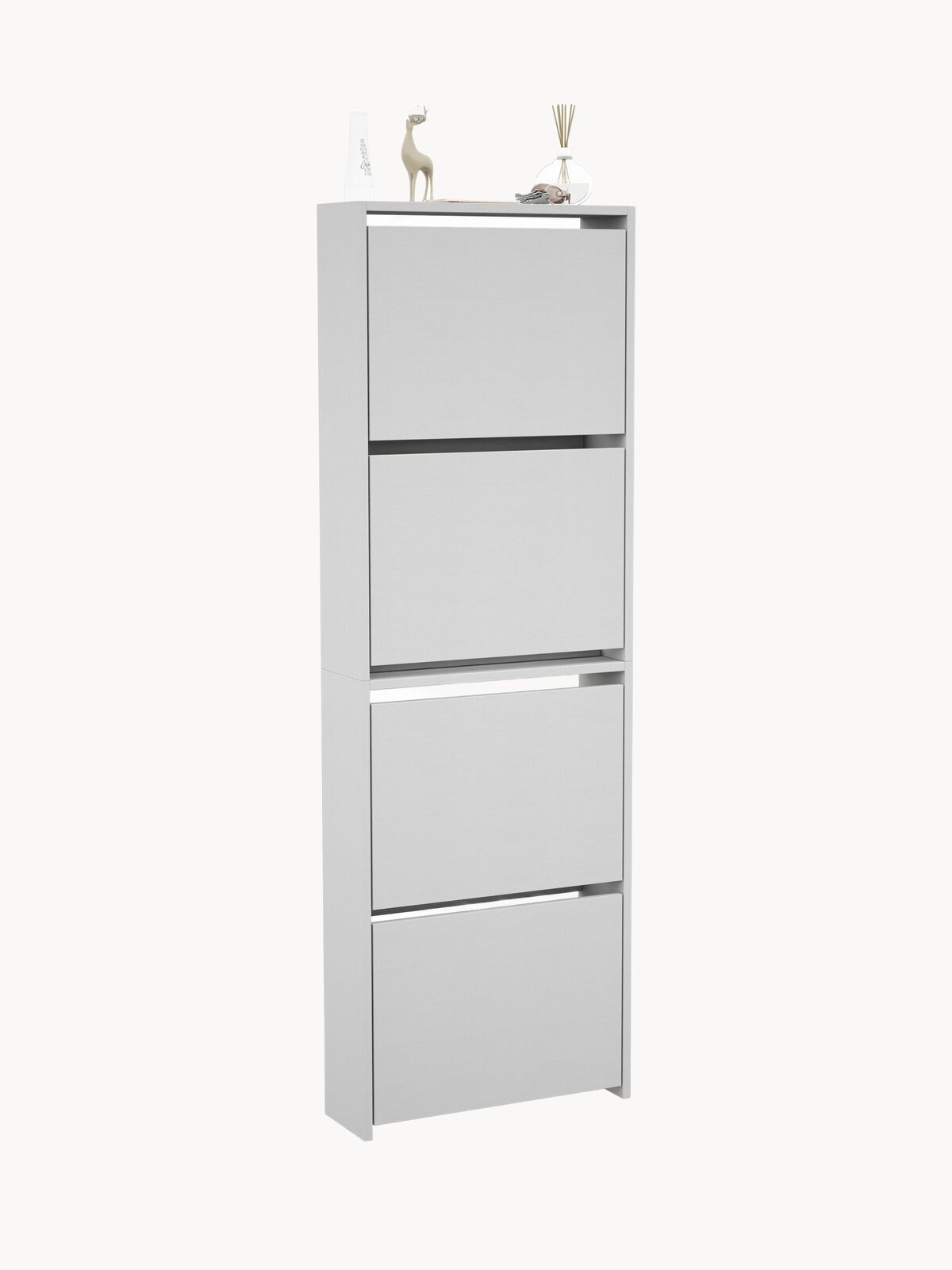 Обувница Profimebel "Лаура-9", ЛДСП, белая, с откидными вниз дверцами