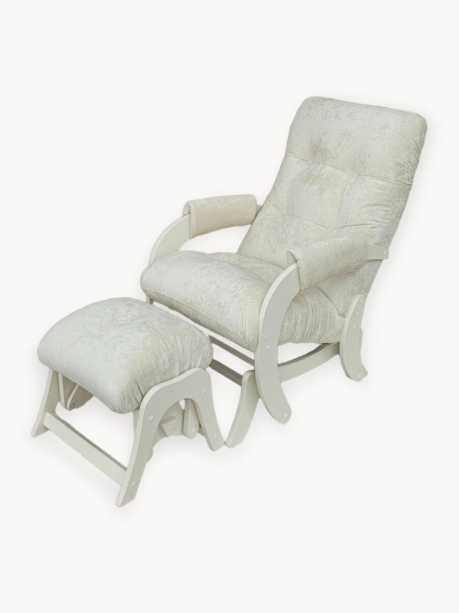 Кресло-качалка Wood Space "Премиум" с пуфом-качалкой, анатомическое, для отдыха и кормления, усиленный каркас