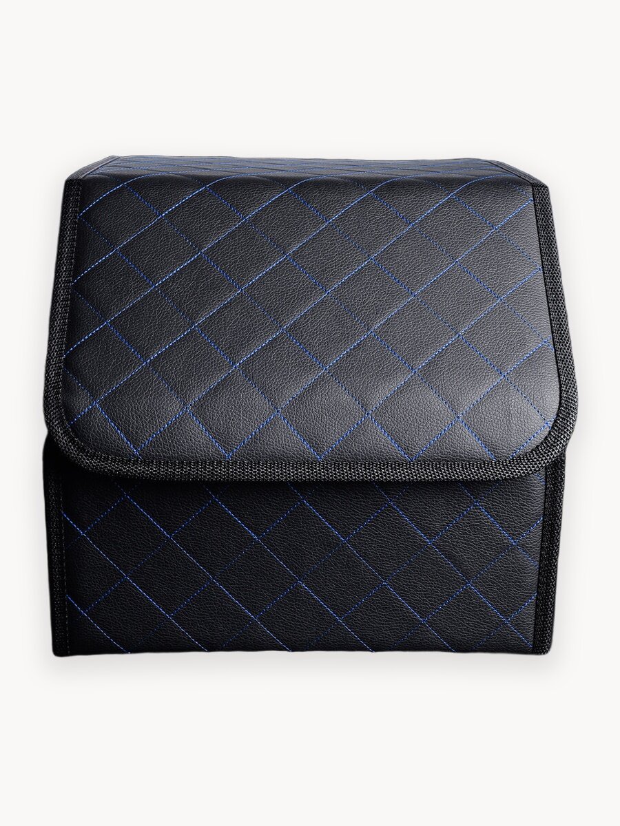 Органайзер в багажник машины. Аксессуары для авто. 30*30. Черный/синий