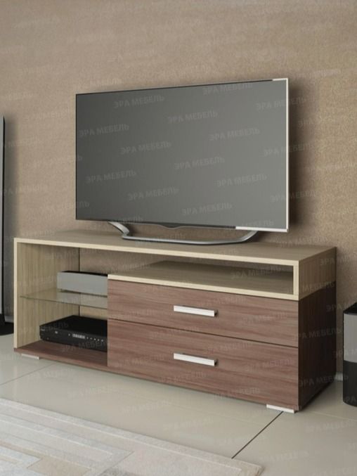 Тумба TV-2 1153х481х408 ясень шимо светлый/темный, ЭРА