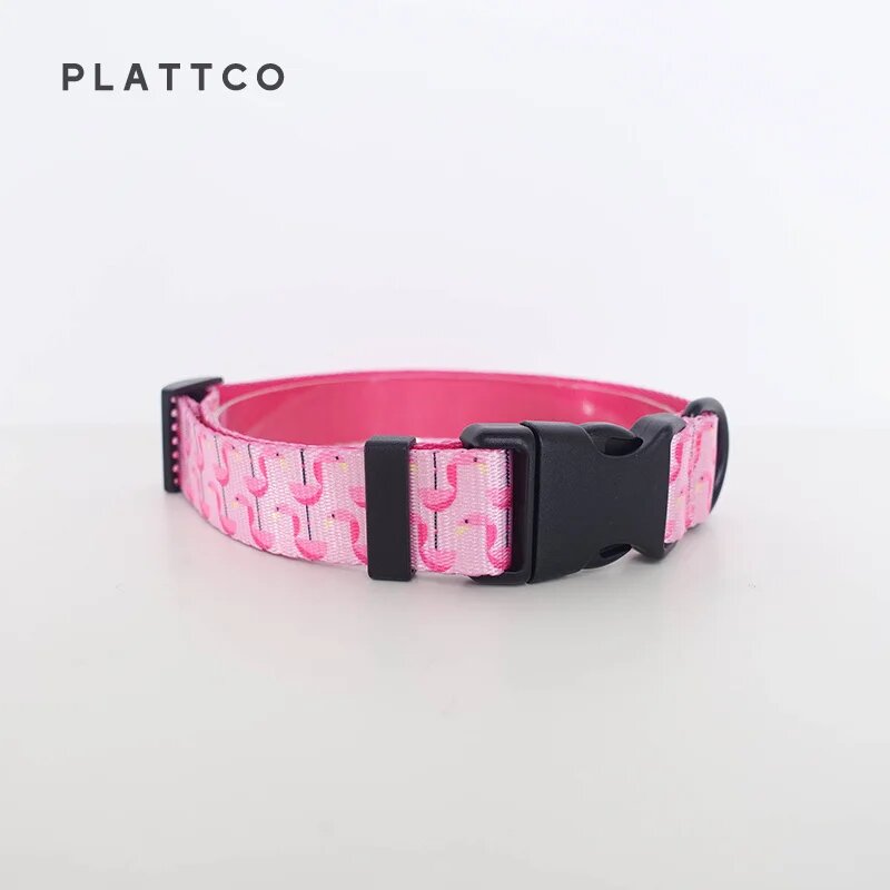 PLATTCO поводок SLEEPING FLAMINGES для собак S, Dog Collar