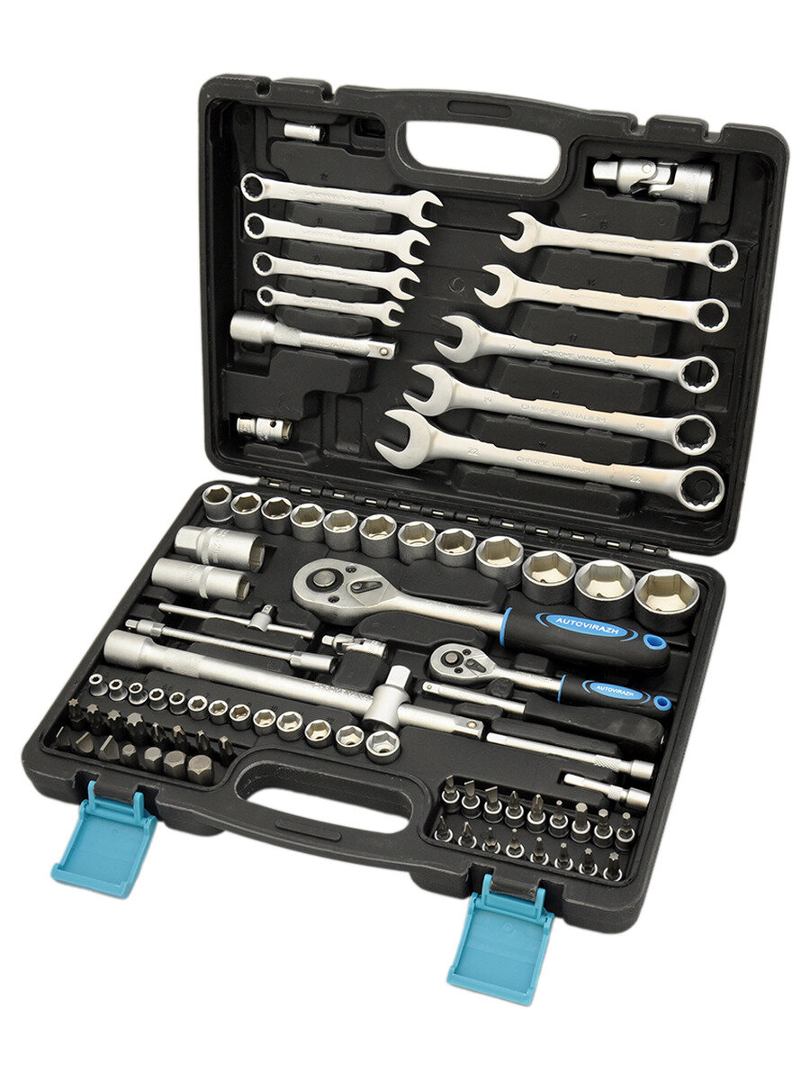 Набор инструмента Autovirazh AV-212082 1/2" 1/4" 82 предмета
