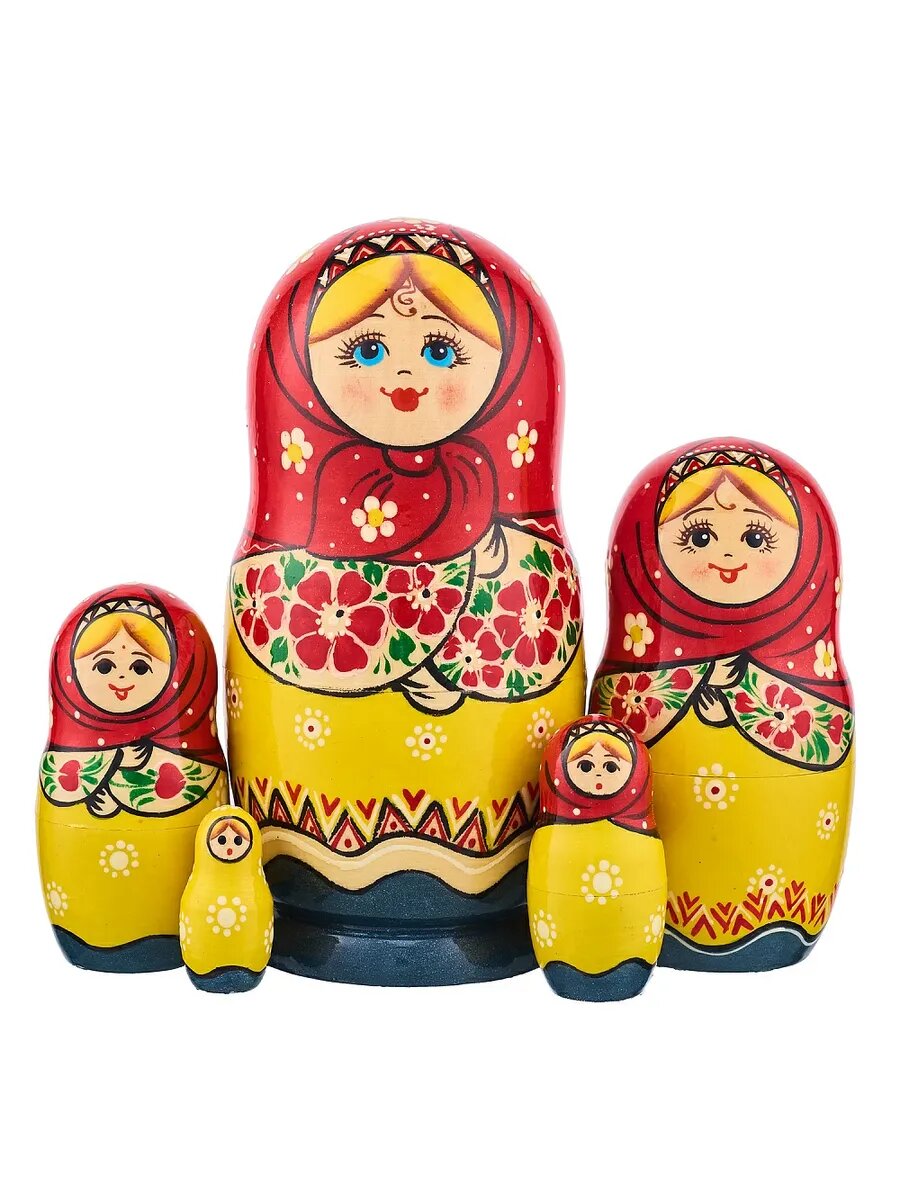Матрешка "Вятка" 5 мест, 17 см