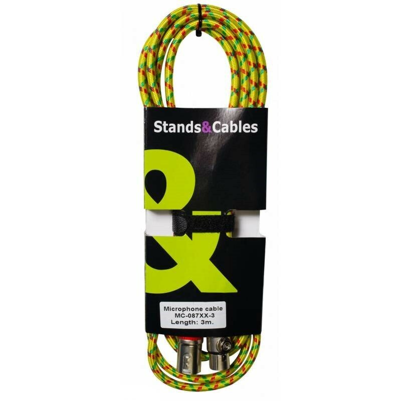Кабель микрофонный STANDS & CABLES MC-087XX-3 в тканевой оплётке, 3 метра