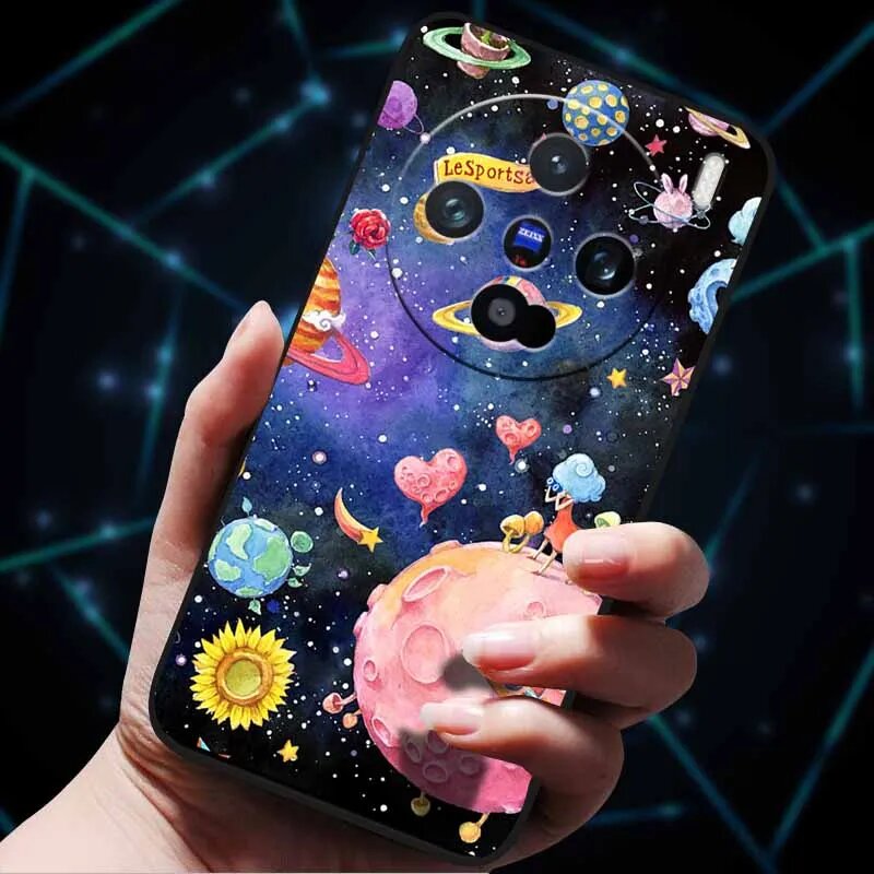 Для vivo X200 Pro Mini Case X200 X100 Pro Ультрамягкий силиконовый бампер с 3D цветочным тиснением Чехлы для телефонов vivo X200 Pro Задние чехлы