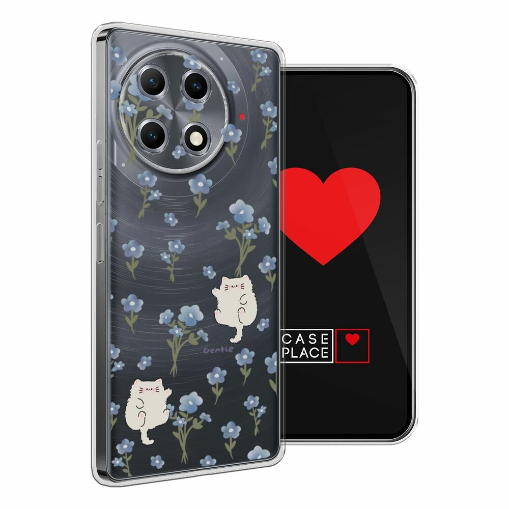 Чехол на Tecno Camon 30S / Текно Камон 30S с принтом "Gentle cats", прозрачный — фото 1