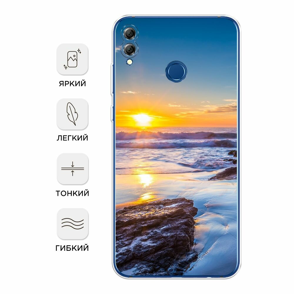 Силиконовый чехол на Honor 8X / Хонор 8Х с принтом "Восход 6" — фото 1