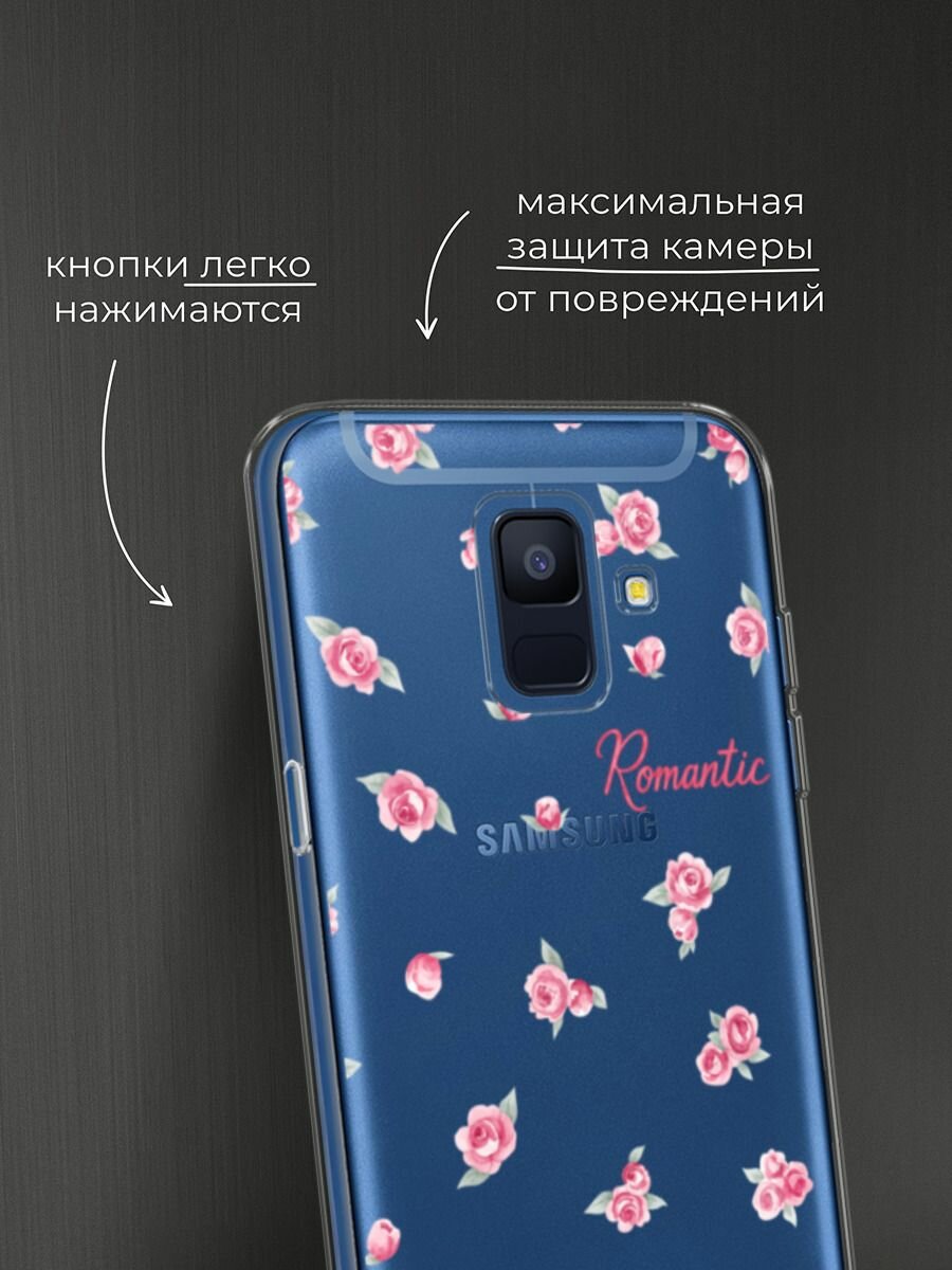 Чехол на Samsung Galaxy A6 / Самсунг Галакси А6 с принтом "Romantic 2", прозрачный — фото 1