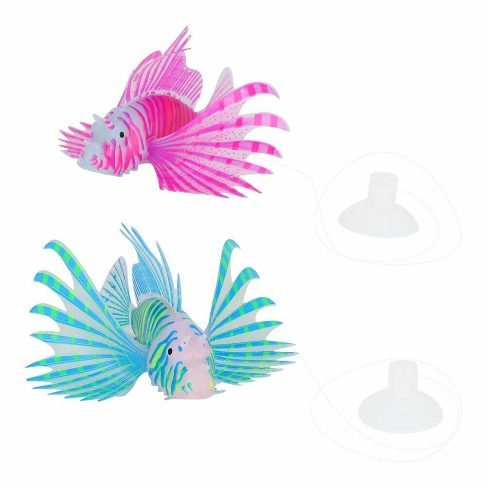 2 декоративные крылатки с присосками для аквариума