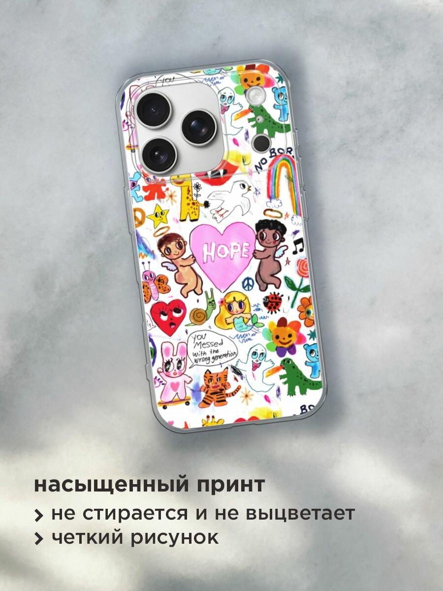 Чехол на Apple iPhone 17 Pro / Айфон 17 Про с принтом "Милые рисунки" — фото 1