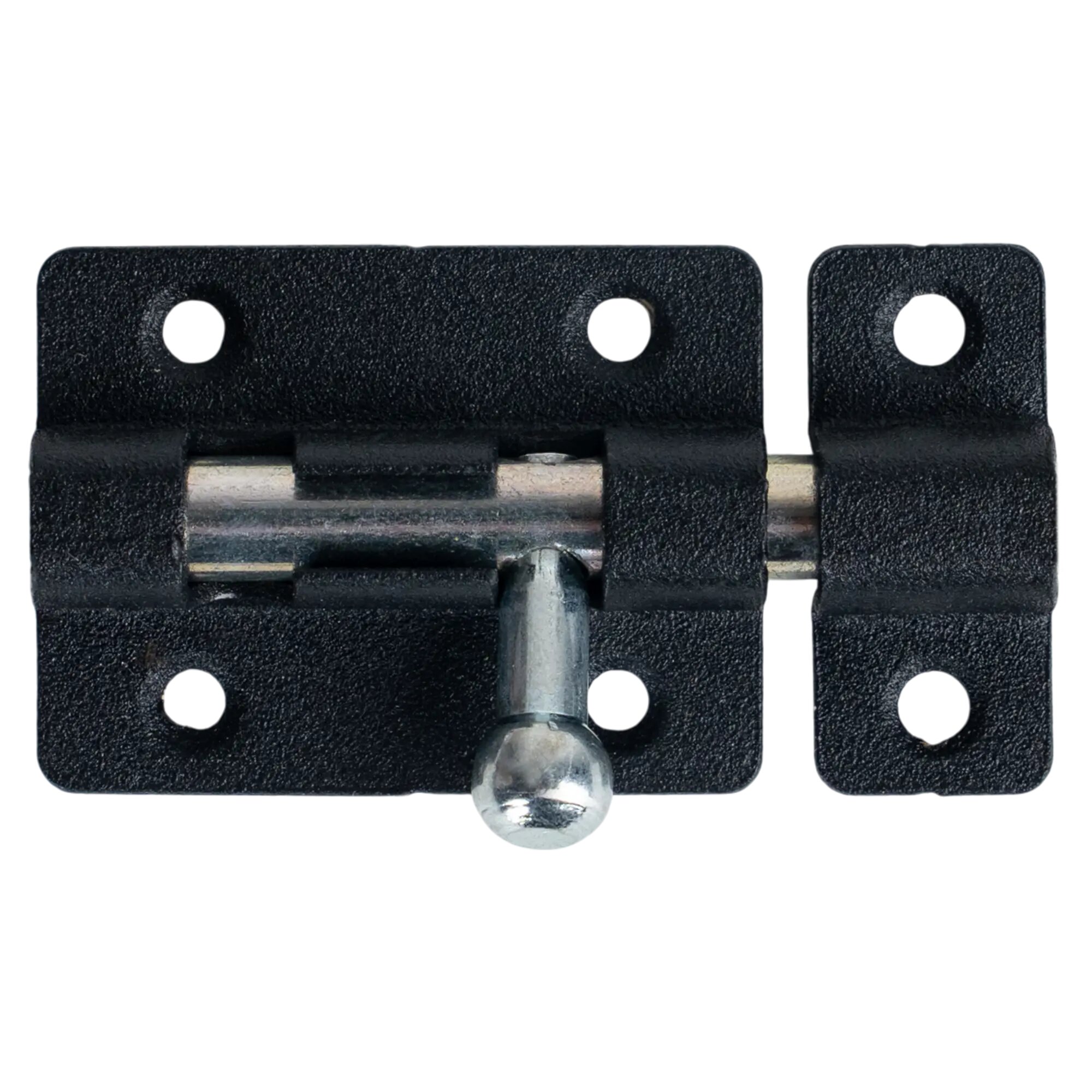ЗТ-4 Шпингалетный замок мебельный, 7 см, черный цвет, крепление для мебели и дверей