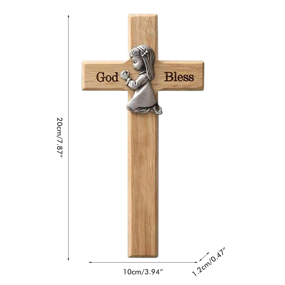 Молящийся маленький мальчик, деревянный крест, деревянный крест с благословением, рождественские украшения, поделки, подарки для новорожденных или детей
