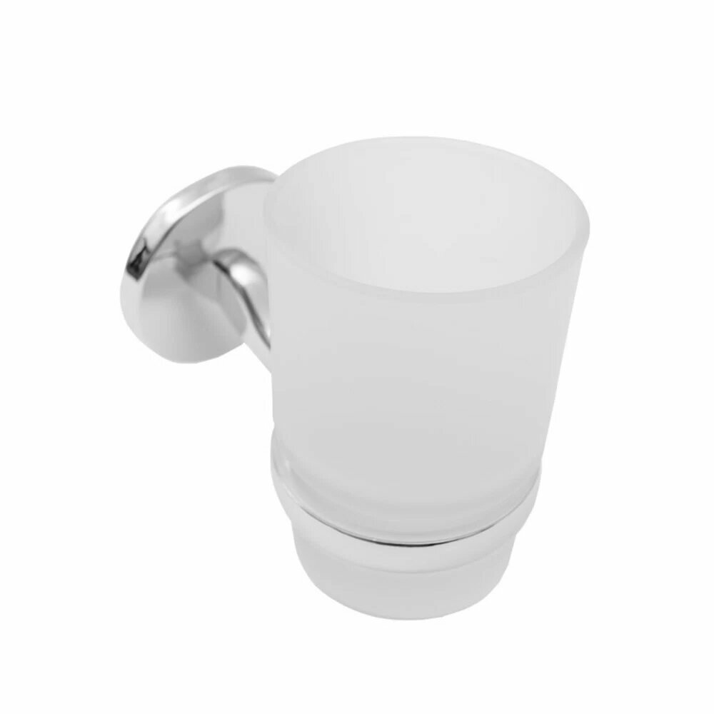 Стакан для ванной Delphinium 41884 с держателем стекло матовый/металл хром (102070) Delphinium 102070